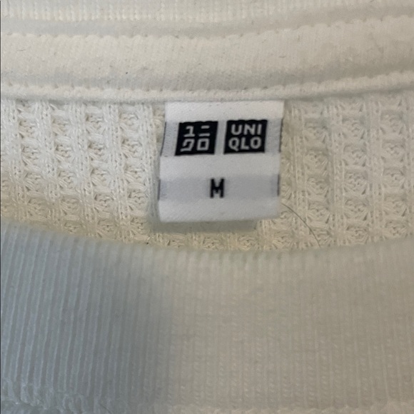 Uniqlo | Sweaters | Uniqlo White Waffle Knit Long Sleeve | Poshmark